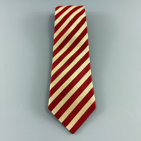 Marcus Fontana | Accessories | Marcus Fontana Red Cream Striped Mens ...
